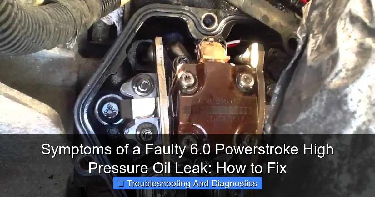 Symptoms of a Faulty 6.0 Powerstroke High Pressure Oil Leak: How to Fix - Motor Riderz